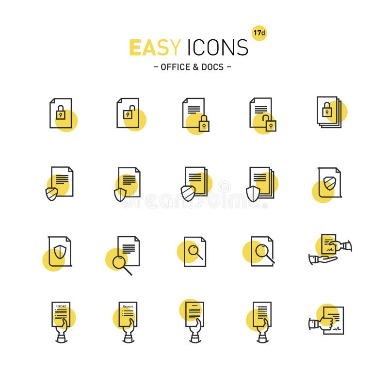 Easy icons 17d Docs stock vector. Illustration of accept - 92468121