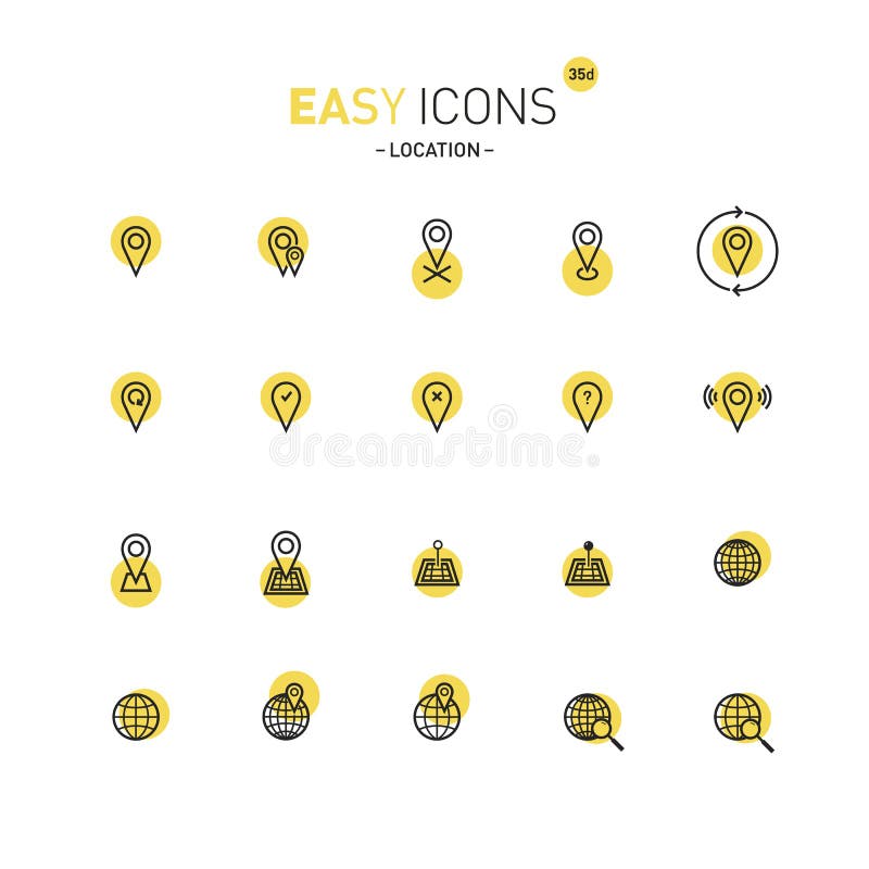 Easy icons 35d Location stock vector. Illustration of isolated - 98991059