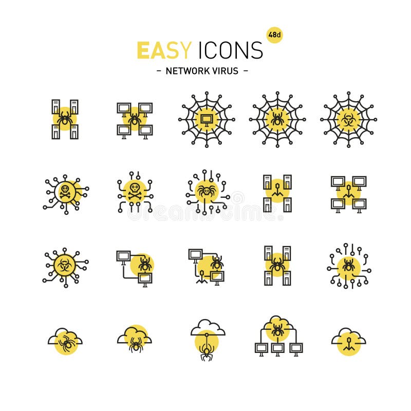 Easy Icons 48d Network Virus Stock Vector - Illustration of network ...