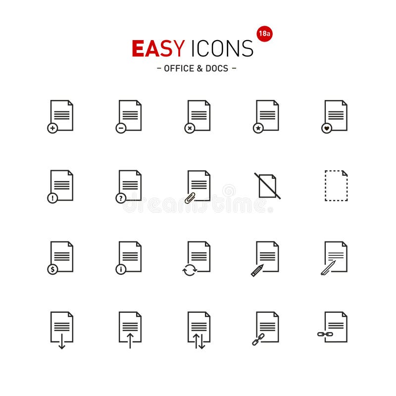 Easy icons 18a Docs stock vector. Illustration of icon - 90359204