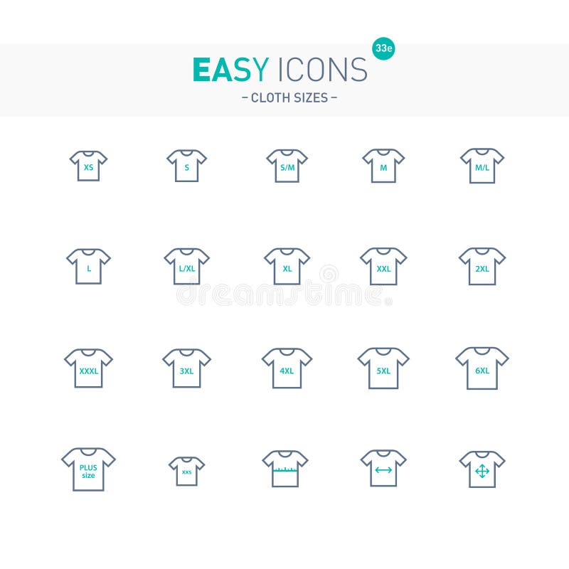 Easy icons 33e Cloth size stock vector. Illustration of measurements ...