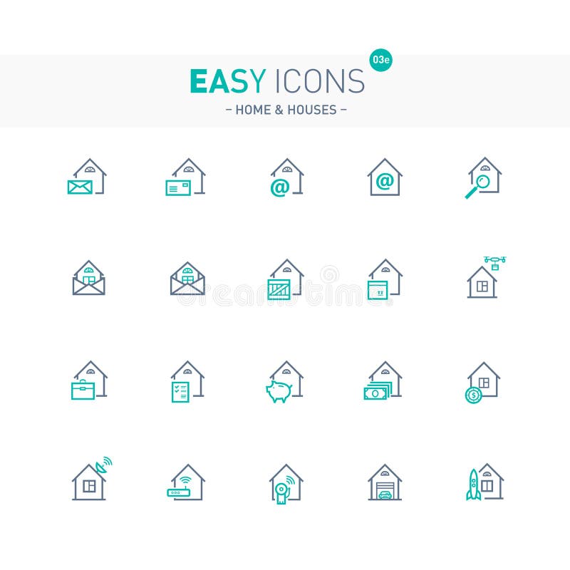Easy icons 03e Home stock vector. Illustration of line - 97353600