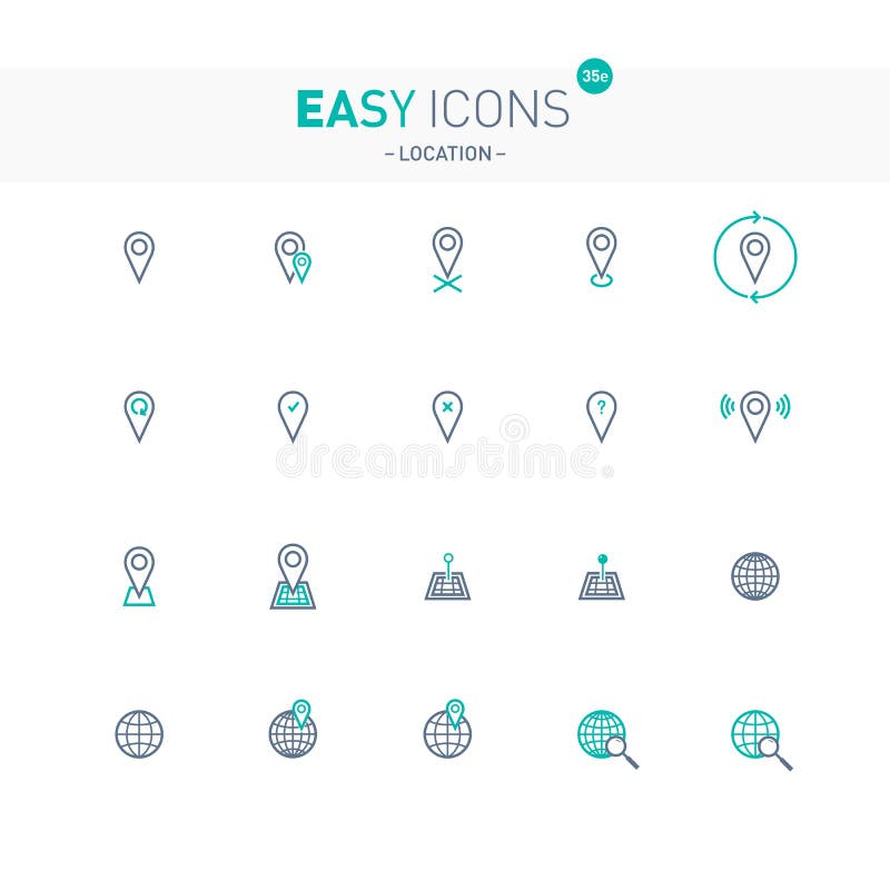 Easy icons 35e Location stock vector. Illustration of pinpoint - 98567723