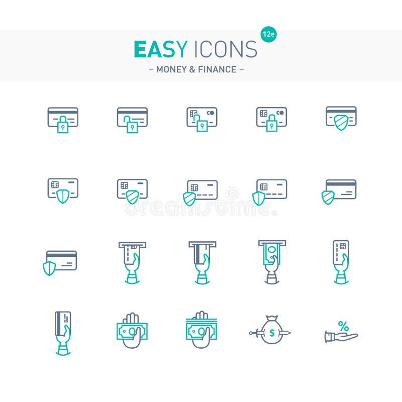 Easy icons 12e Money stock vector. Illustration of plastic - 93611461