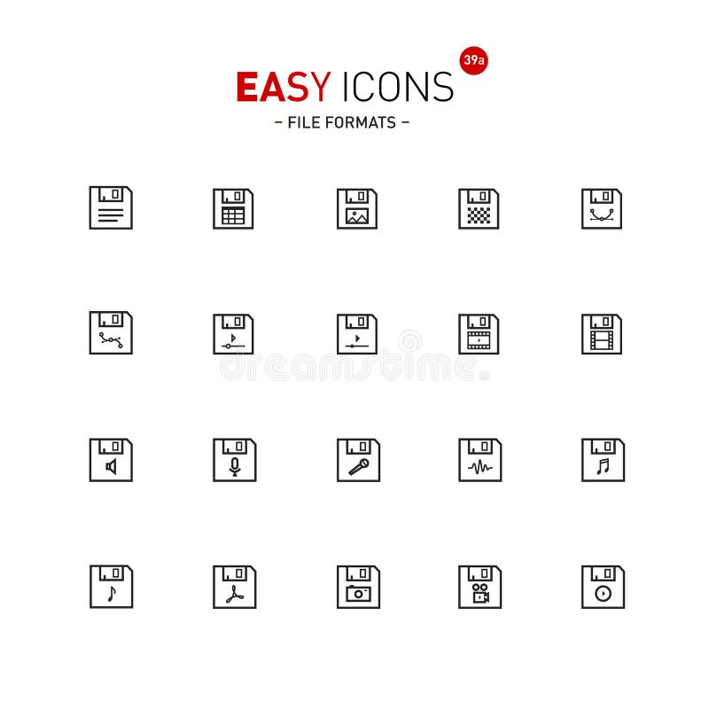 Easy icons 39a Files stock vector. Illustration of download - 105770736