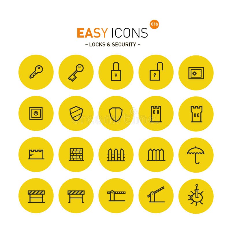 Easy icons 01 Security stock vector. Illustration of essential - 85088869