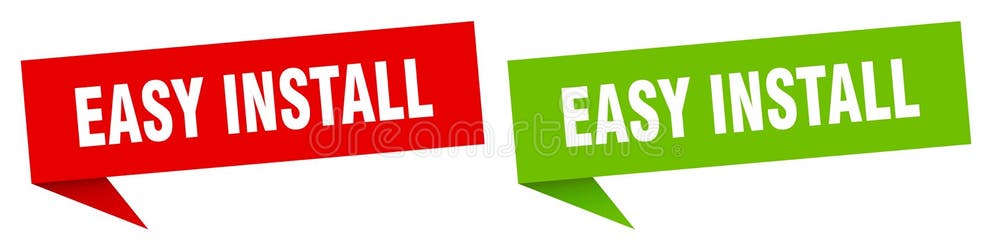 Easy Install Banner. Easy Install Speech Bubble Label Set Stock Vector ...