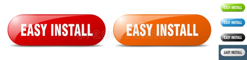 Easy Install Button. Key. Sign. Push Button Set Stock Vector ...