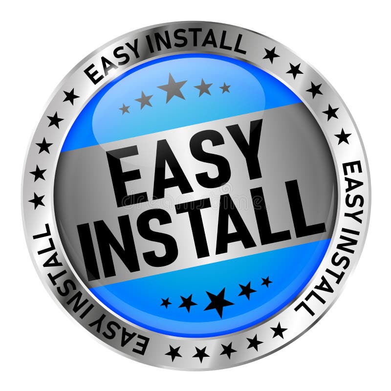 Easy Install Isolated Blue Silver Illustration Icon Web Badge Stock ...