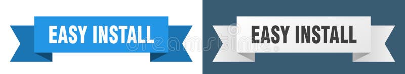 Easy Install Ribbon. Easy Install Isolated Paper Sign. Banner Stock ...