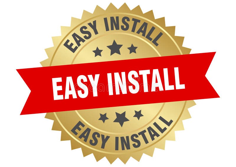Easy Install. Easy Install Round Red and Gold Label Isolated on ... Easy Install. Easy Install Round Red and Gold Label Isolated on ...
