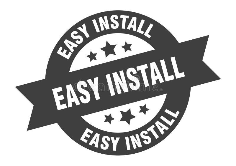 Easy Install Sign. Easy Install Round Ribbon Sticker Stock Vector ...