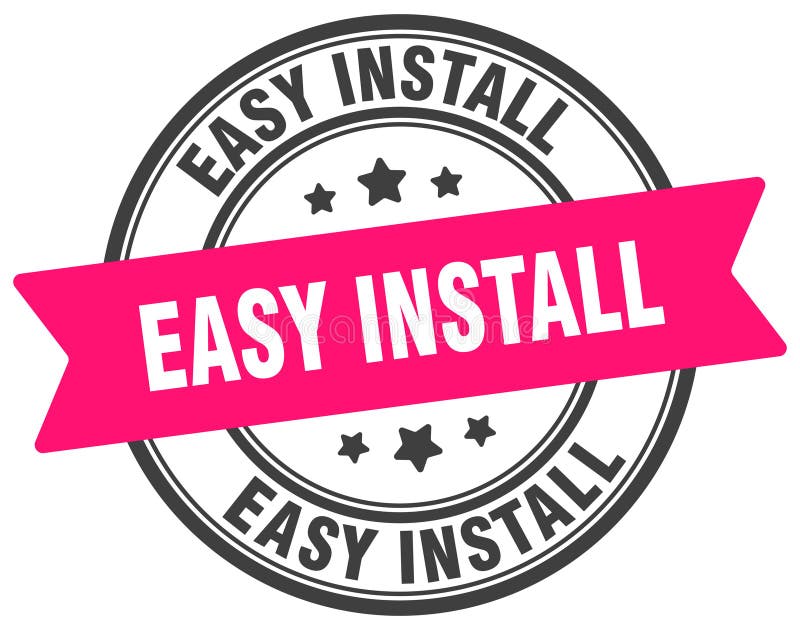 Easy Install Stamp. Easy Install Label on Transparent Background. Round ...