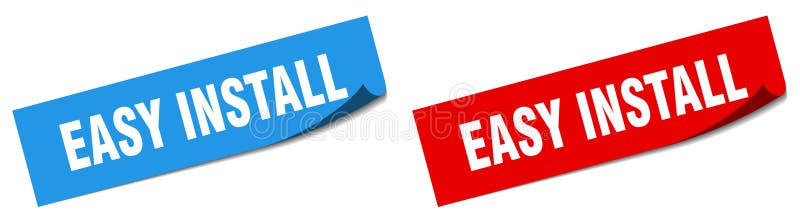 Easy Install Sticker. Easy Install Sign Set Stock Vector - Illustration ...