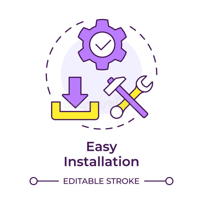 Easy Installation Multi Color Concept Icon Stock Illustration ...