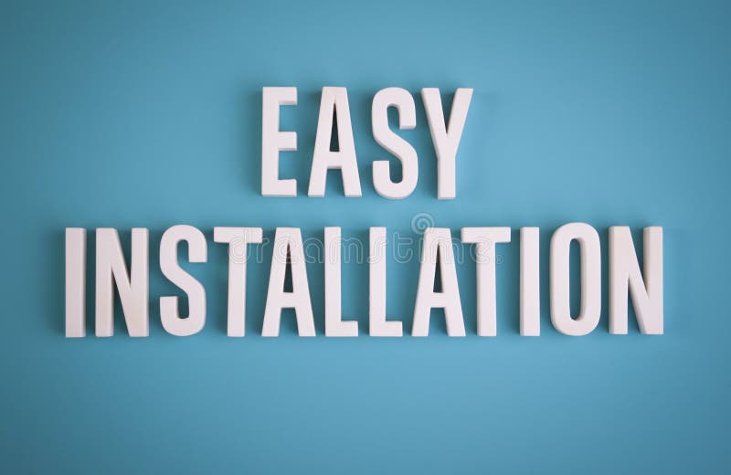 Easy Installation Sign Lettering on Solid Background Stock Illustration ...