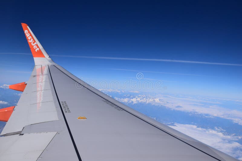 Easy Jet Plane View from the Sky Editorial Stock Photo - Image of view ...