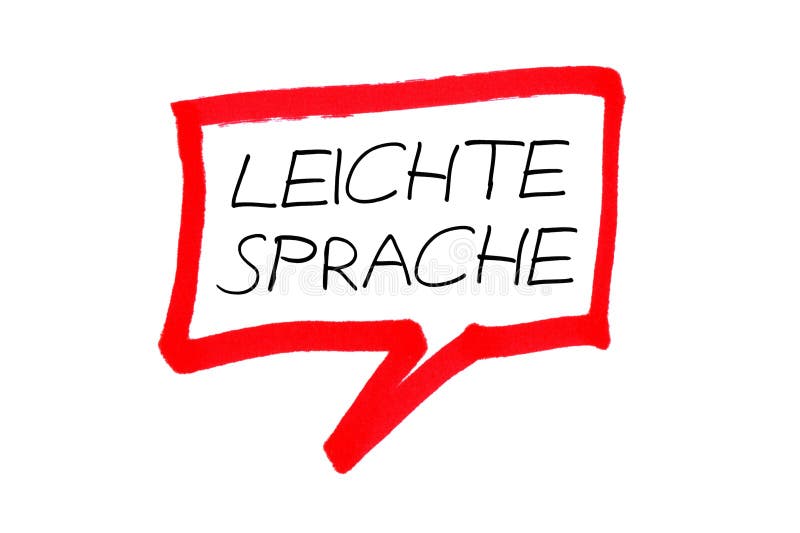 Easy Language - Speech Bubble with Hand Drawn Text in German Language ...