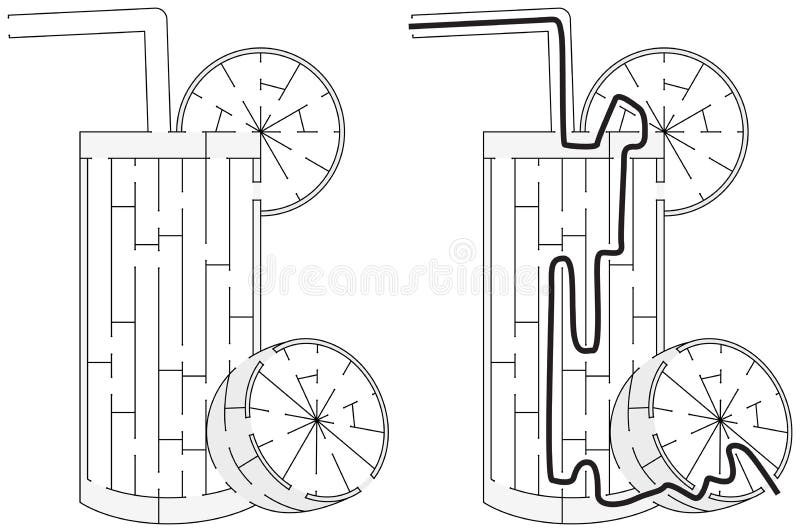 Lemonade maze stock vector. Illustration of easy, sellin - 109948239