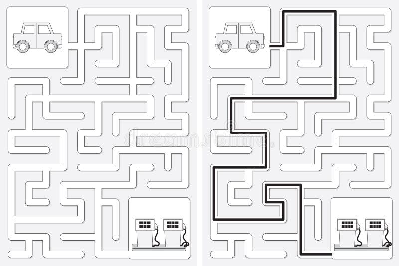 Easy little car maze stock vector. Illustration of learning - 192856681
