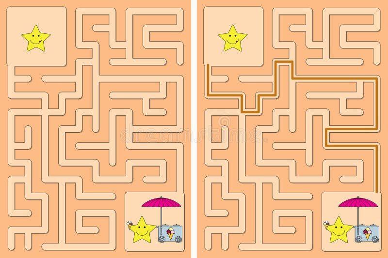 Easy little star maze stock vector. Illustration of puzzle - 290031260