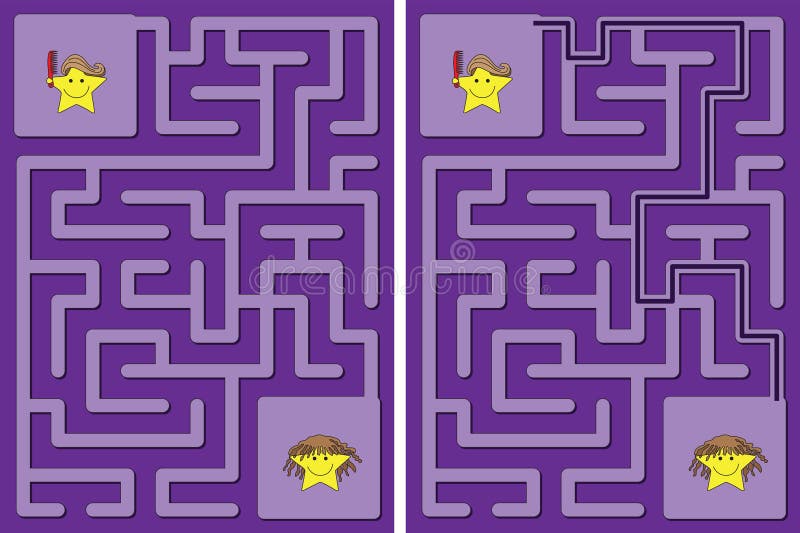 Easy little star maze stock vector. Illustration of labyrinth - 290031276