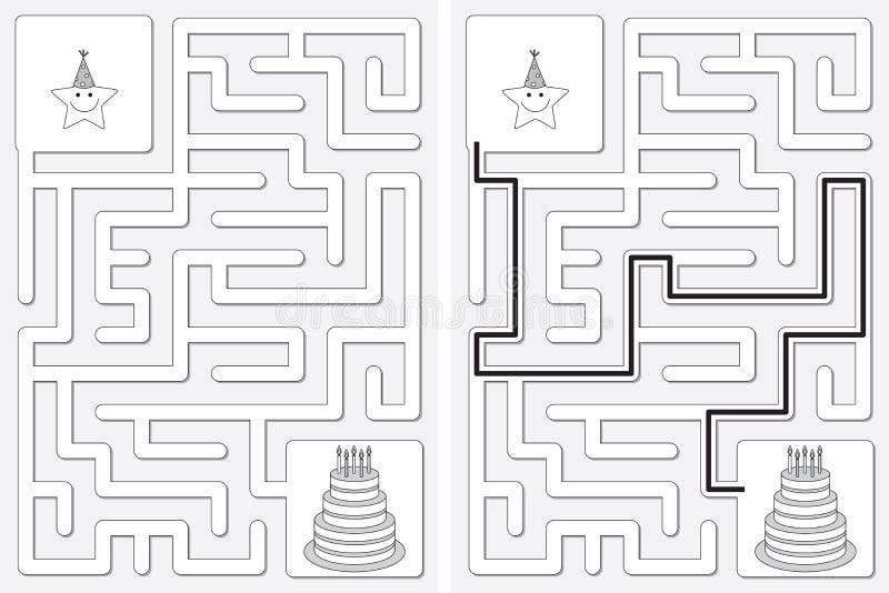 Easy little stars maze stock vector. Illustration of drop - 173333331