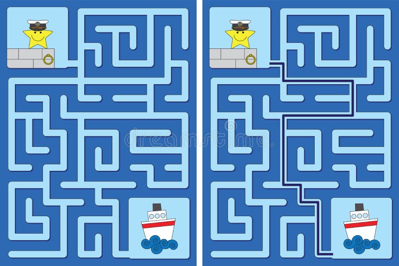 Easy little star maze stock vector. Illustration of maze - 269321161