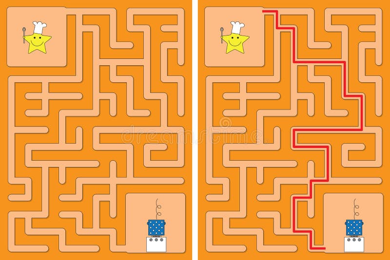 Easy little star maze stock vector. Illustration of vector - 268647034
