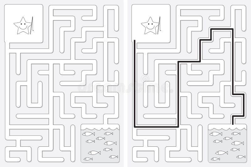 Easy little star maze stock vector. Illustration of white - 197855188