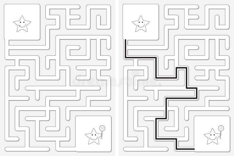 Easy little star maze stock vector. Illustration of drawing - 269321134