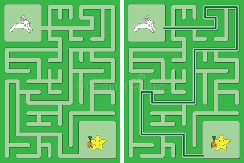 Easy little star maze stock vector. Illustration of task - 268647073