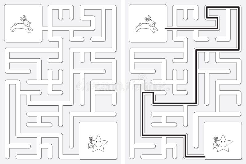 Easy little star maze stock vector. Illustration of education - 268647054