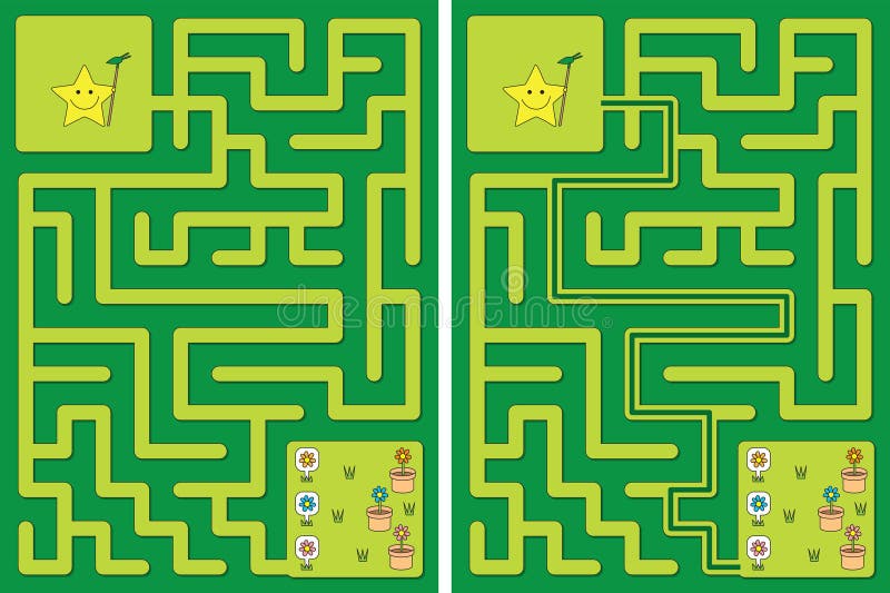 Easy little star maze stock vector. Illustration of educational - 274191857