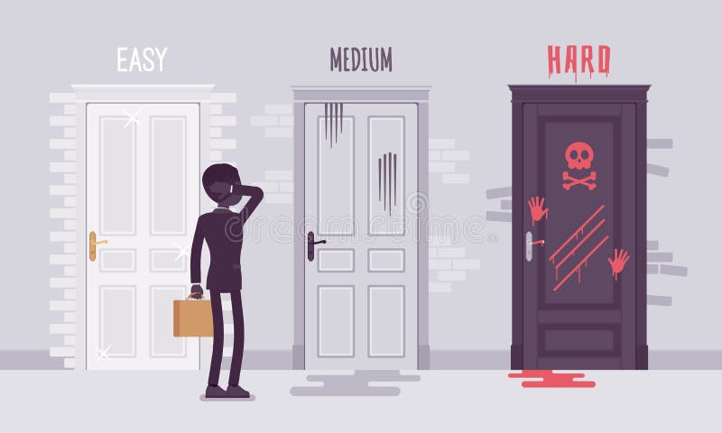 Easy, Medium, Hard Degree of Difficulty Choice for Businessman Stock ...