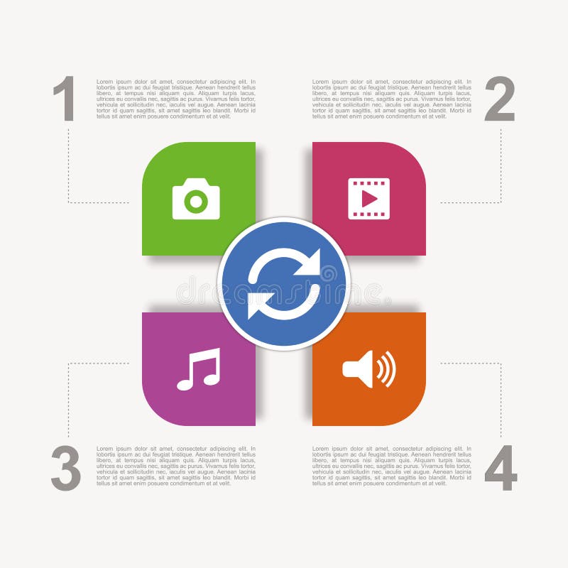 Easy Modified Multimedia Infographic Presentation Stock Vector ...