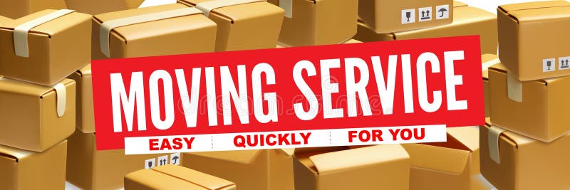 Cardboard Boxes with Household Stuff Ready for House Moving, Vector ...