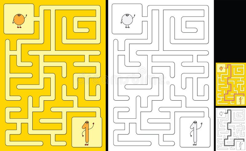 Easy Number Maze - Number 1 Stock Vector - Illustration of motor ...