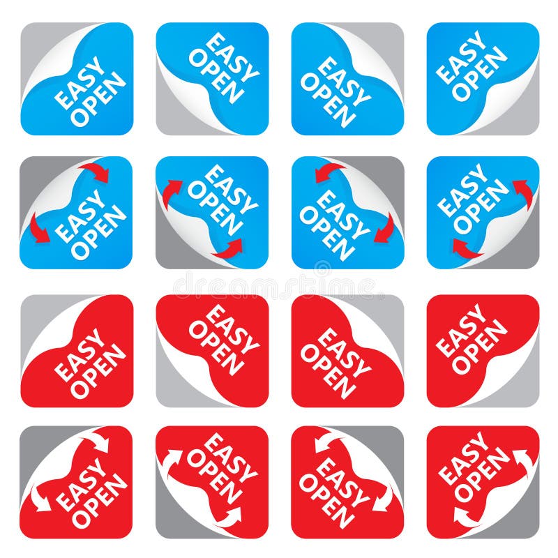 Easy Open Package Corner Sign Stock Illustration - Illustration of ...