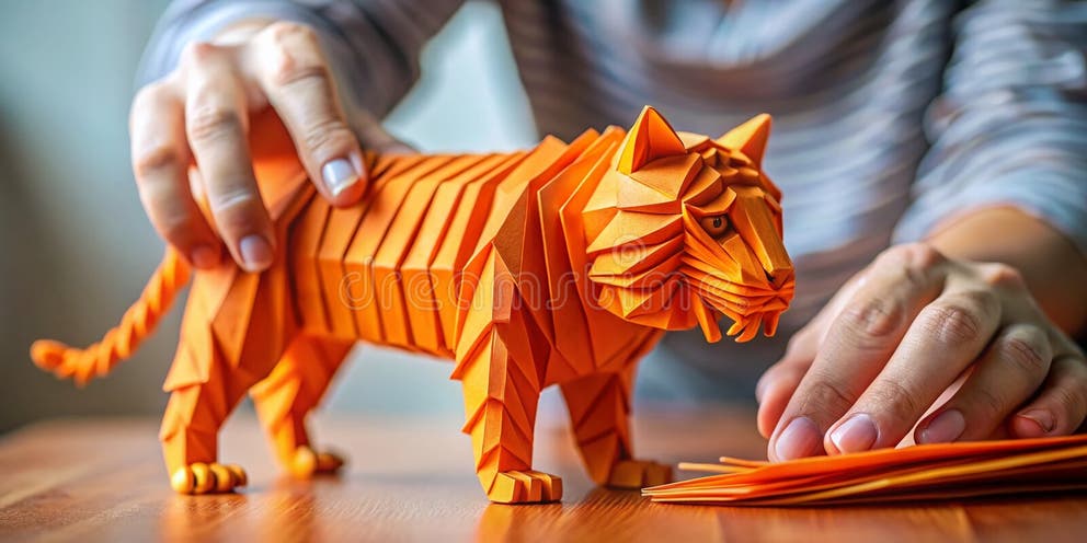 Easy Origami Tiger Craft Tutorial StepbyStep Folding Instructions for ...