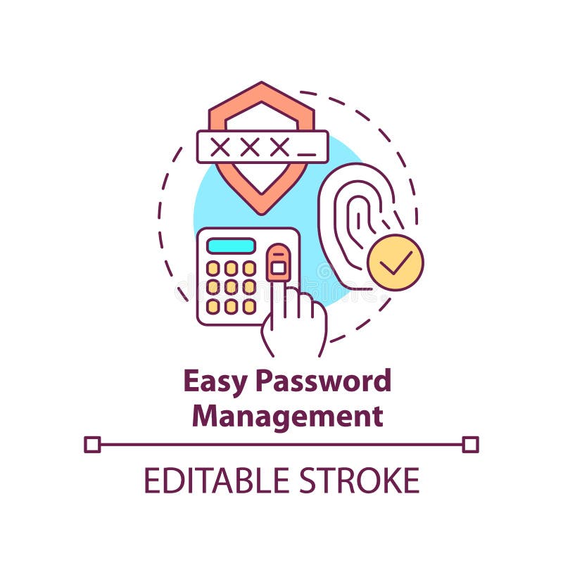 Easy Password Management Concept Icon Stock Vector - Illustration of ...