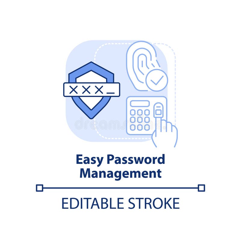 Easy Password Management Light Blue Concept Icon Stock Vector ...