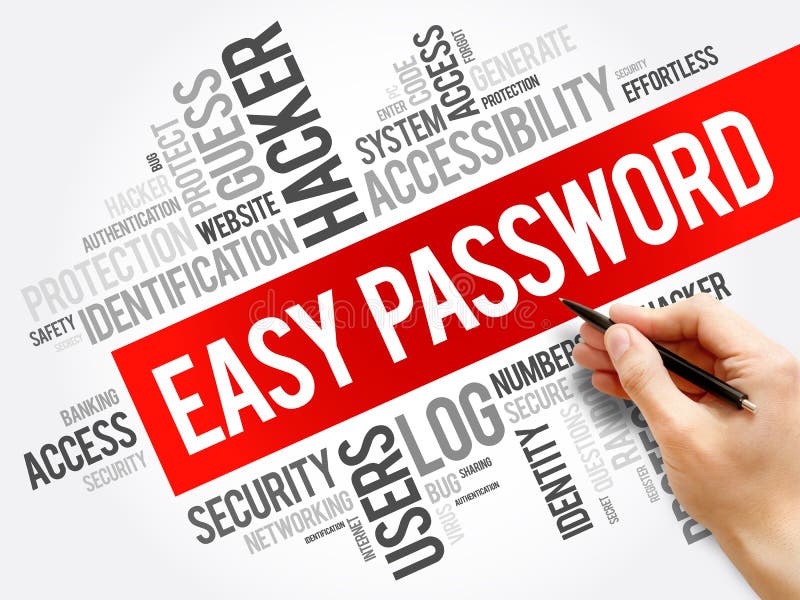 Easy Password Word Cloud Collage Stock Image - Image of electronic ...