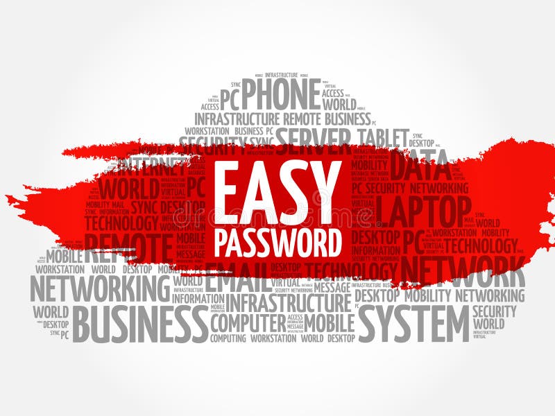Easy Password word cloud stock illustration. Illustration of pass ...