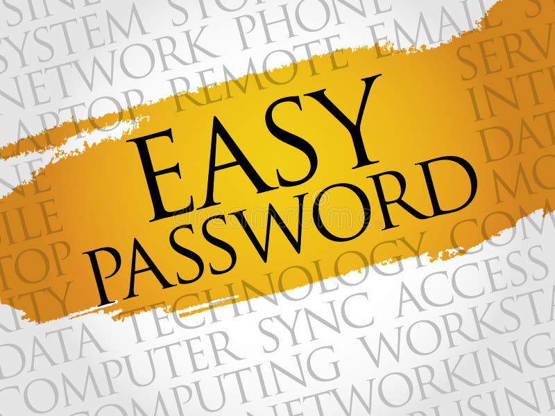Easy Password word cloud stock illustration. Illustration of business ...