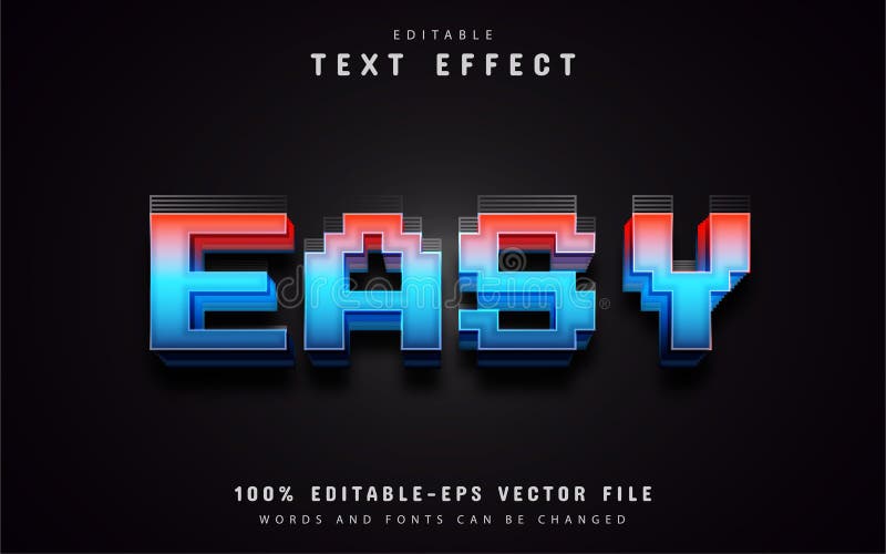 Easy Pixel Text Effect Editable Stock Vector - Illustration of booklet ...