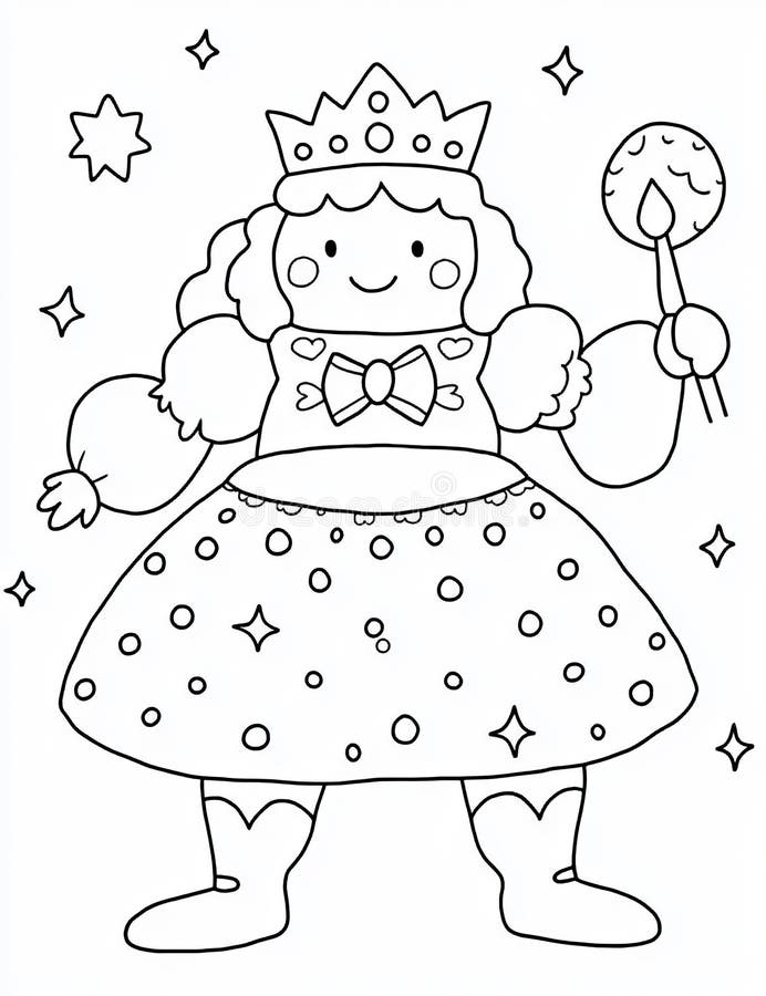 An Easy Princess Coloring Page, Perfect for Printing on 8.5x11 Inch ...