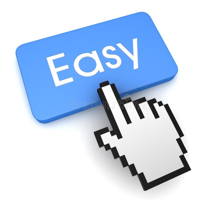 Easy Push Button Concept 3d Illustration Stock Illustration ...