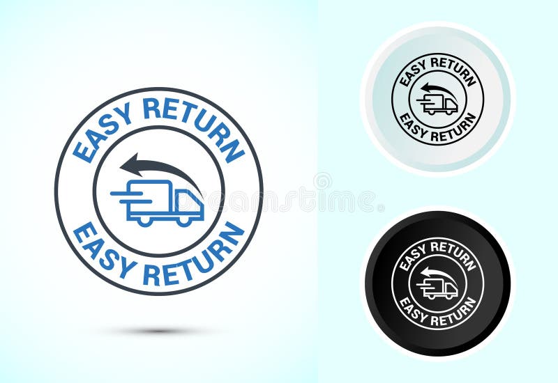 Easy Return Icon Design Illustration, Easy Return Label for Product ...