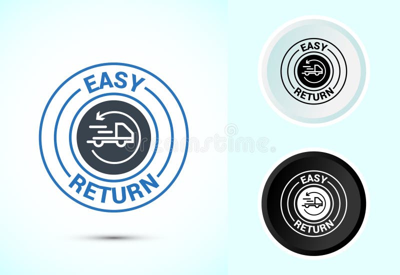 Easy Return Icon Design Illustration, Easy Return Label for Product ...